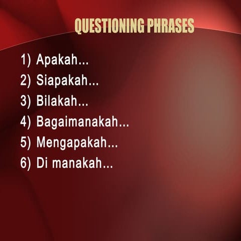 2nd Lesson (Conversational Malay) | PPT