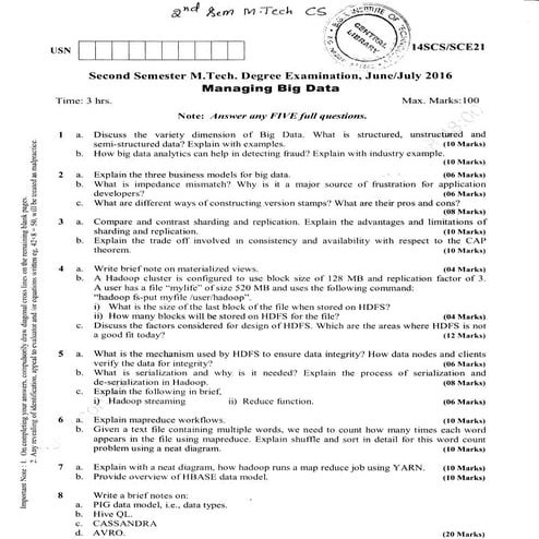 2nd Semester M Tech: Computer Science and Engineering (Jun-2016 ...
