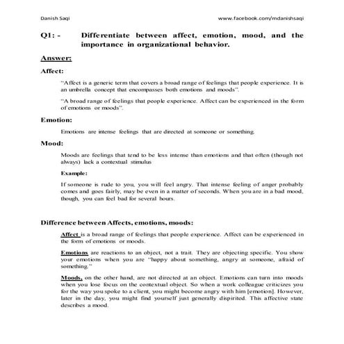 2nd Assignment Of Organization Behavior M Docx