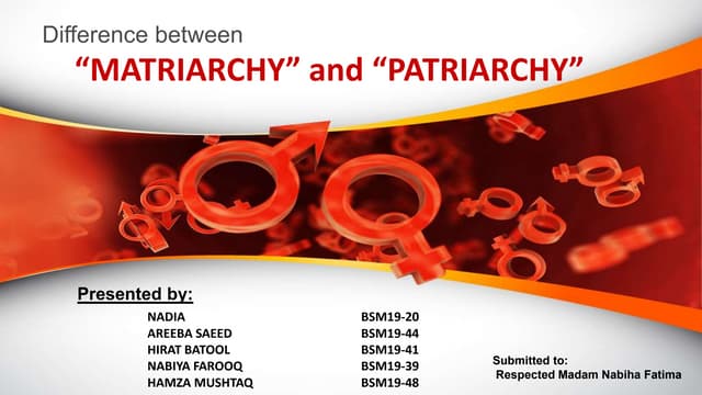 Patriarchal and Matriarchal Theories of State | PPTX