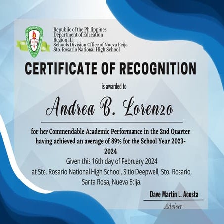 second quarter Certificate for junior high students.pdf