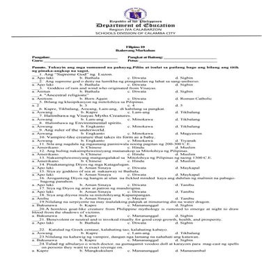 FILIPINO 10- Unang Linggo- quarter 2.... | PPTX