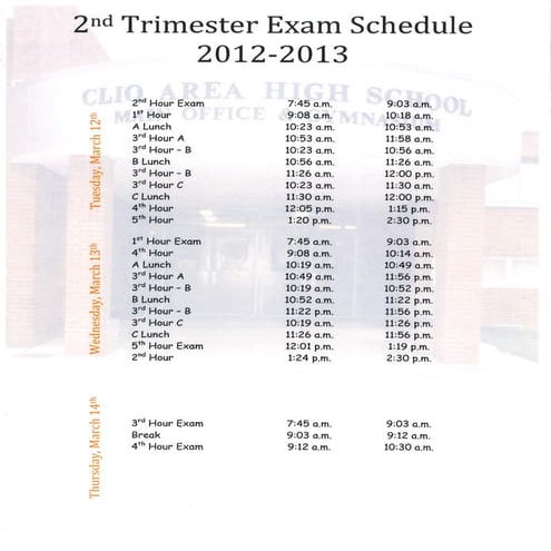 2nd trimester exam schedule 2012 13 | PDF | Pregnancy | Reproductive Health