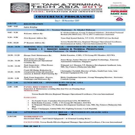 2nd Tank and Terminal Tech Asia Conference program | PDF