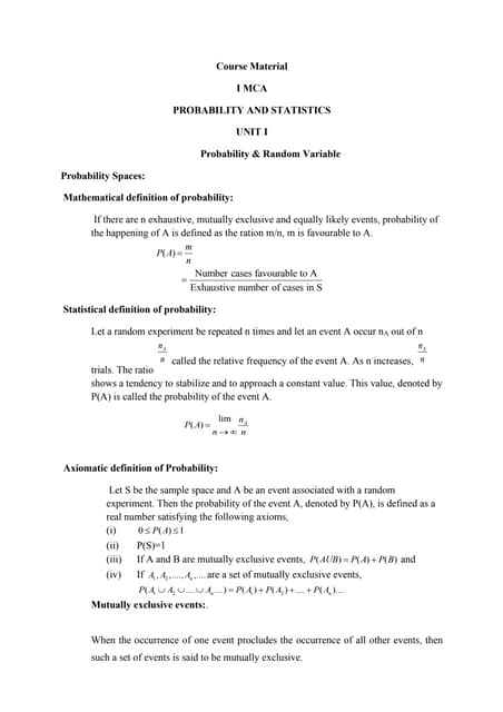 Probability Formula sheet | PDF | Physics | Science