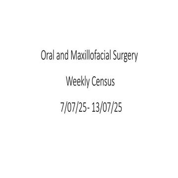 2nd week census omfs in trauma and surgery | PPTX