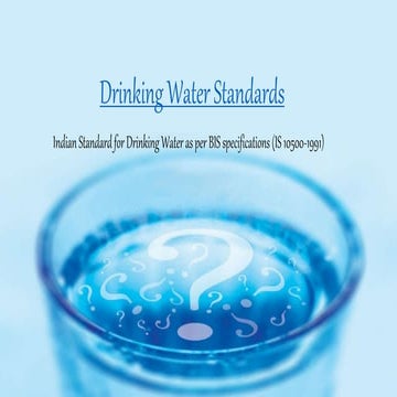 Drinking Water Standards | PPTX