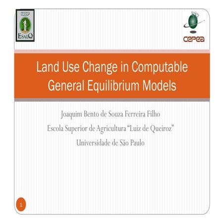 Land Use Change in Computable General Equilibrium Models | PDF
