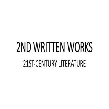 2ND WRITTEN WORKS. FOR SENIOR HIGH SCHOLL STUDENT Spptx | PPTX