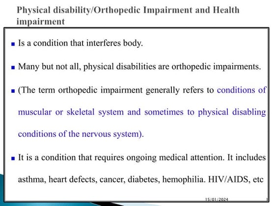 Physical disabilities | PPT