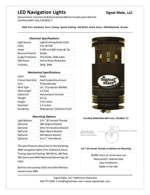 Combination LED Masthead or Anchor Navigation Light. | PDF