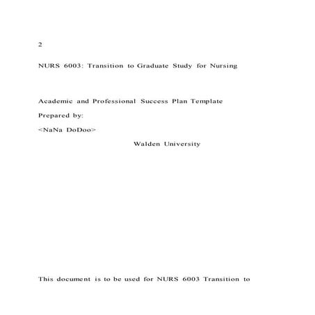 2 nurs 6003 transition to graduate study for nursing | DOCX