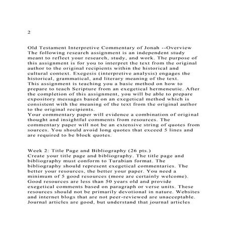 2Old Testament Interpretive Commentary of Jonah --Overview.docx