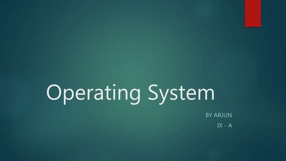 Types Of Operating system | PPT