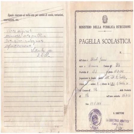 pagella originale gianni bisoli | PDF