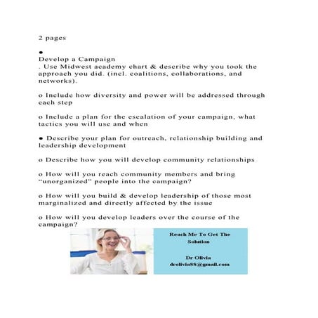 2 pages Develop a Campaign. Use Midwest academy chart & de.docx