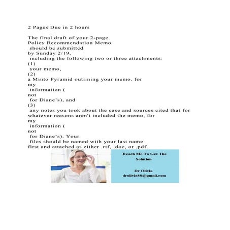 2 Pages Due in 2 hoursThe final draft of your 2-page Policy Re.docx