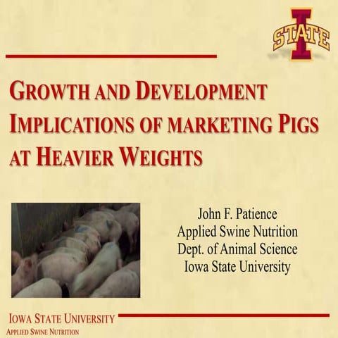 Dr. John Patience - Growth and development implications of marketing ...