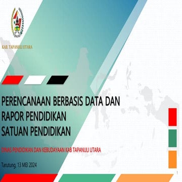 perencanaan berbasis data dan rapor pendidikan satuan pendidikan | PPTX