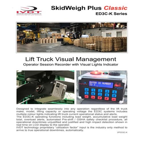 SkidWeigh Plus Classic ED3C-K, lift truck weighing scales | PDF