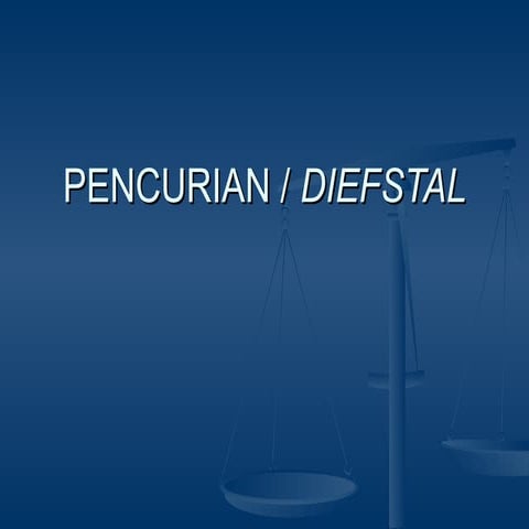 Hukum Pidana Bab PENCURIAN Penjelasan pasal dan analisis | PPT