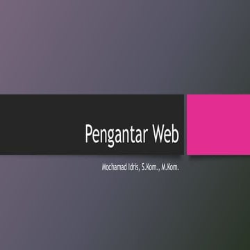 materi pengantar matakuliah pemrograman web | PDF