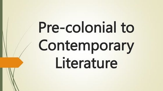 Philippine Literature during the Pre- Colonial Period | PDF
