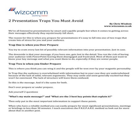 2 Presentation Traps You Must Avoid | PDF