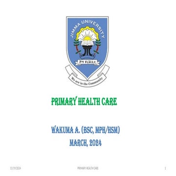 Primary health care unit 2 jimma university | PPTX