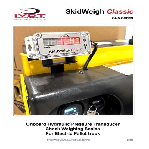 Electric Pallet truck Hydraulic Pressure Transducer Weighing Scales | PDF