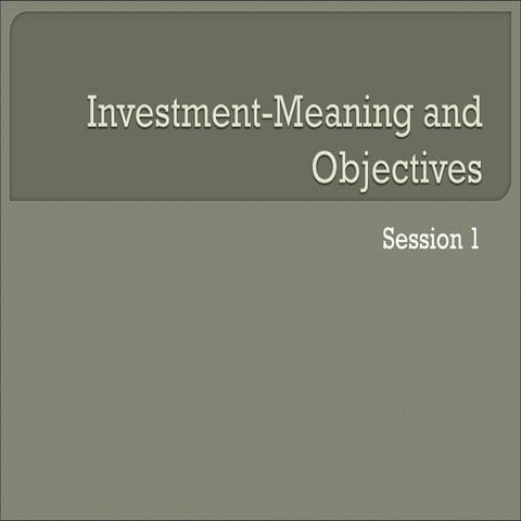 Savings investments | PPT
