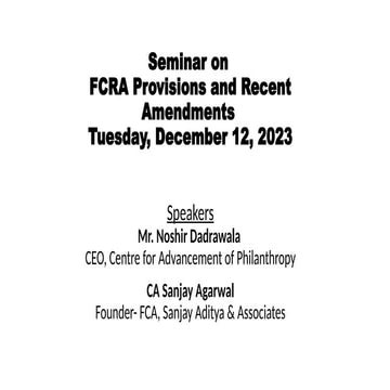 Questions for FCRA Seminar latest Dec 12, 2023 | PPTX