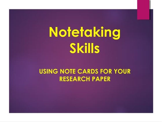 Note Taking Power Point | PPT