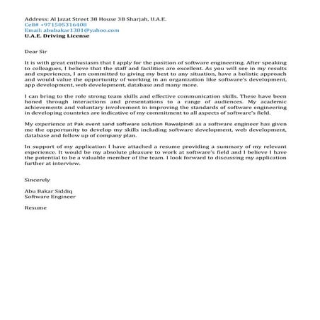 Resume software engineer with letter | PDF