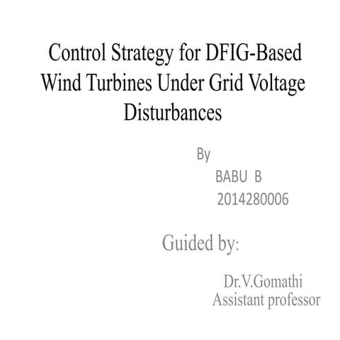DFIG BASED WIND TURBINE | PPTX