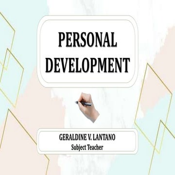 PERSONAL DEVELOPMENT QUARTER 1 WEEK 7 pptx. | PPTX