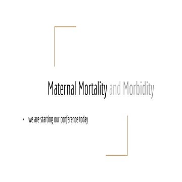 Maternal mortality rate and its prevention | PPTX