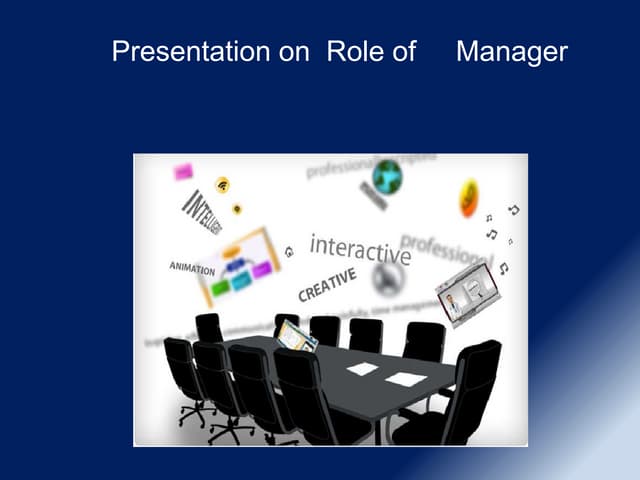 Role of manager | PPT