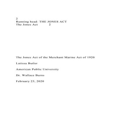 2Running head THE JONES ACTThe Jones Act 2.docx