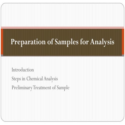 2 Sample Preparation for Analysis.pdf anaalysis one | PDF