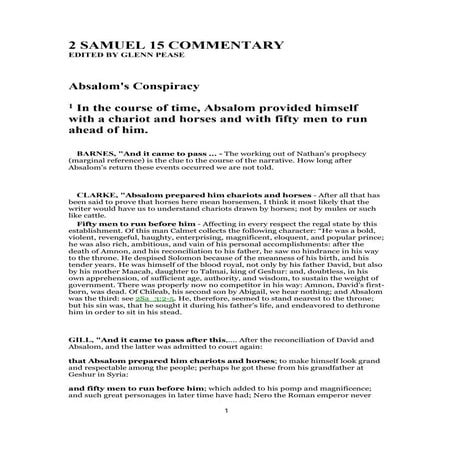 2 samuel 15 commentary | PDF