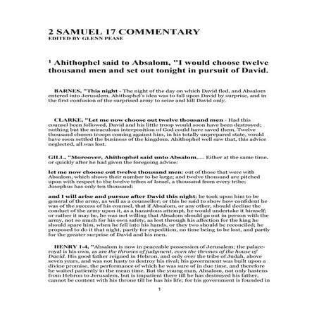 2 samuel 17 commentary | PDF