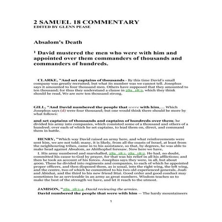2 samuel 18 commentary | PDF