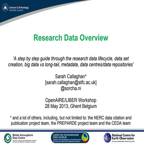 Sarah Callaghan Research Data Overview | PDF
