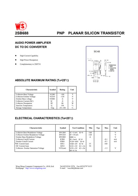 Original Transistor PNP A1266 2SA1266 TO 92 New | PDF