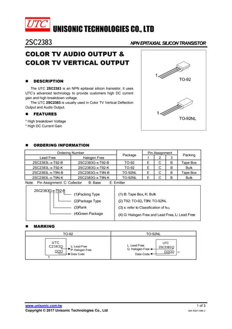 Original Transistor PNP A1266 2SA1266 TO 92 New | PDF