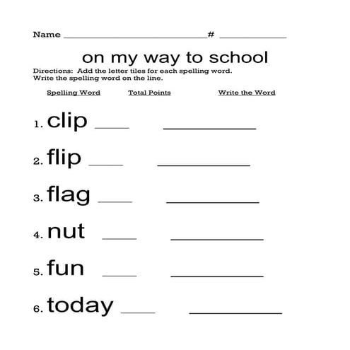 2 scrabble spelling on my way to school | DOC