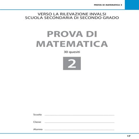 2° simulazione invalsi matematica seconda superiore zanichelli | PDF