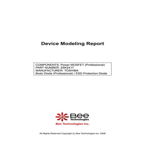 SPICE MODEL of 2SK2417 (Professional+BDP Model) in SPICE PARK | PDF | Computer Software and ...