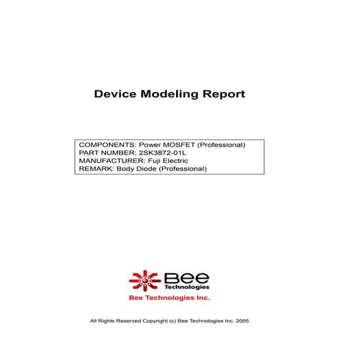 SPICE MODEL of SPW47N60C3 (Professional+BDSP Model) in SPICE PARK | PDF